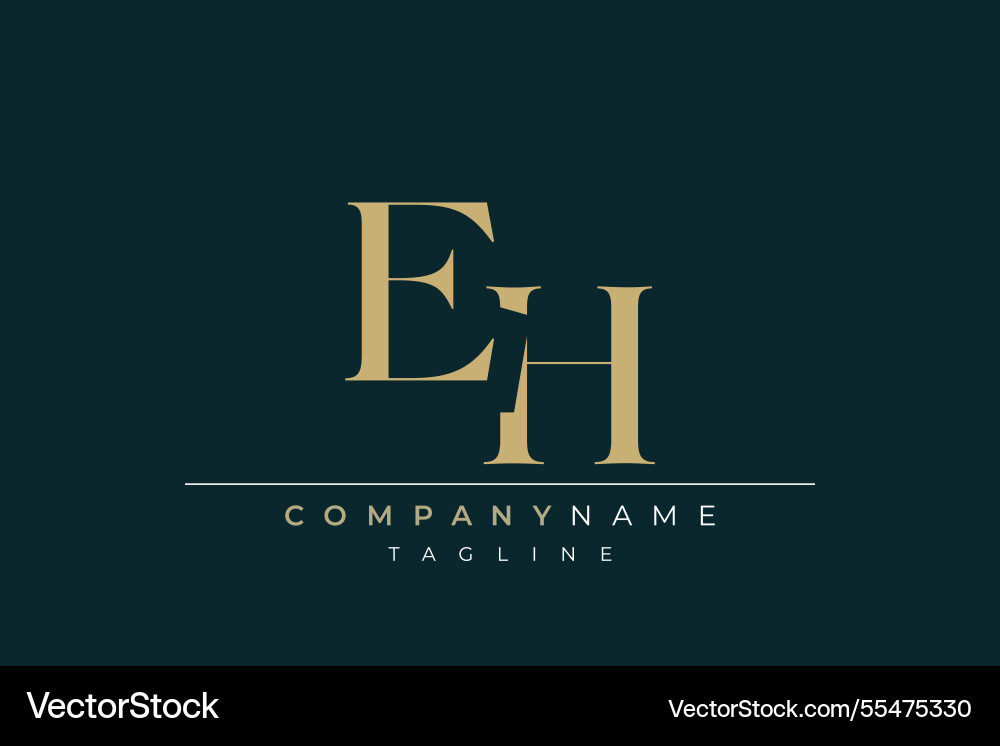 Eh abstract logo design Royalty Free Vector Image