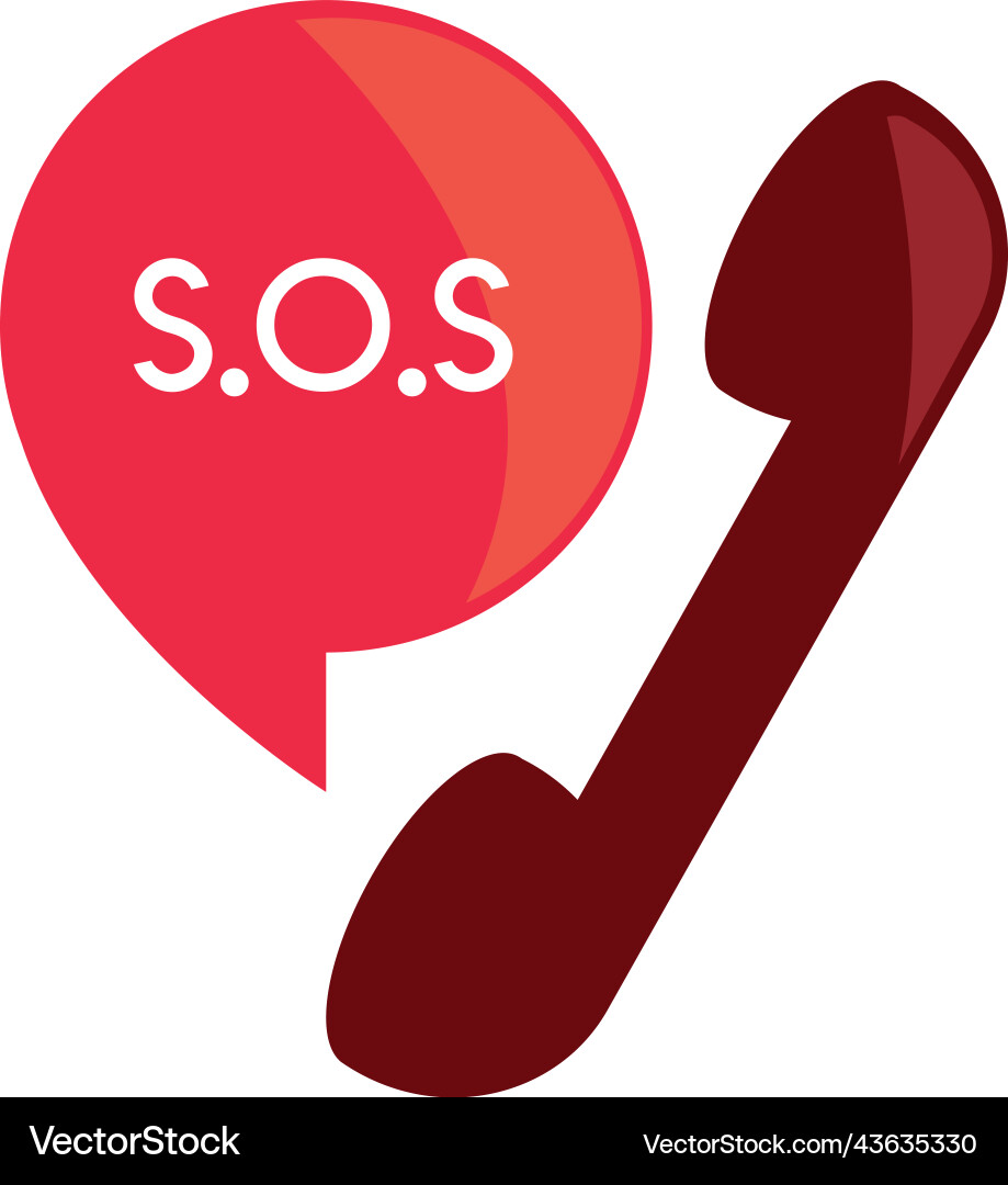 Emergency telephone sos Royalty Free Vector Image