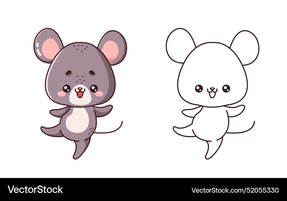 Happy little mouse dancing cartoon character Vector Image