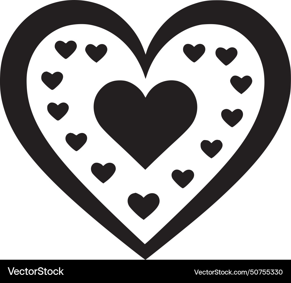 Heart - black and white Royalty Free Vector Image
