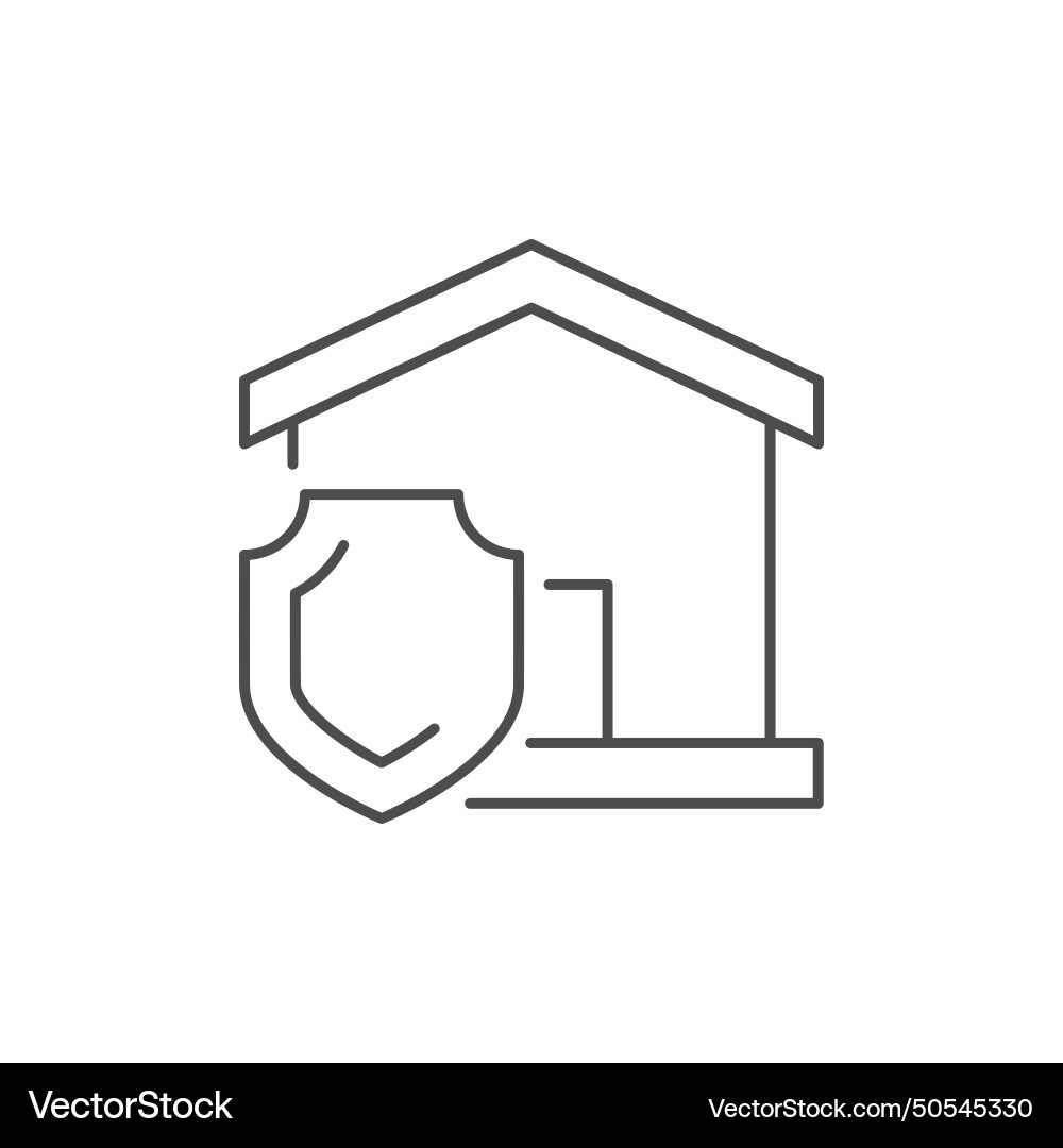 House protection line outline icon Royalty Free Vector Image