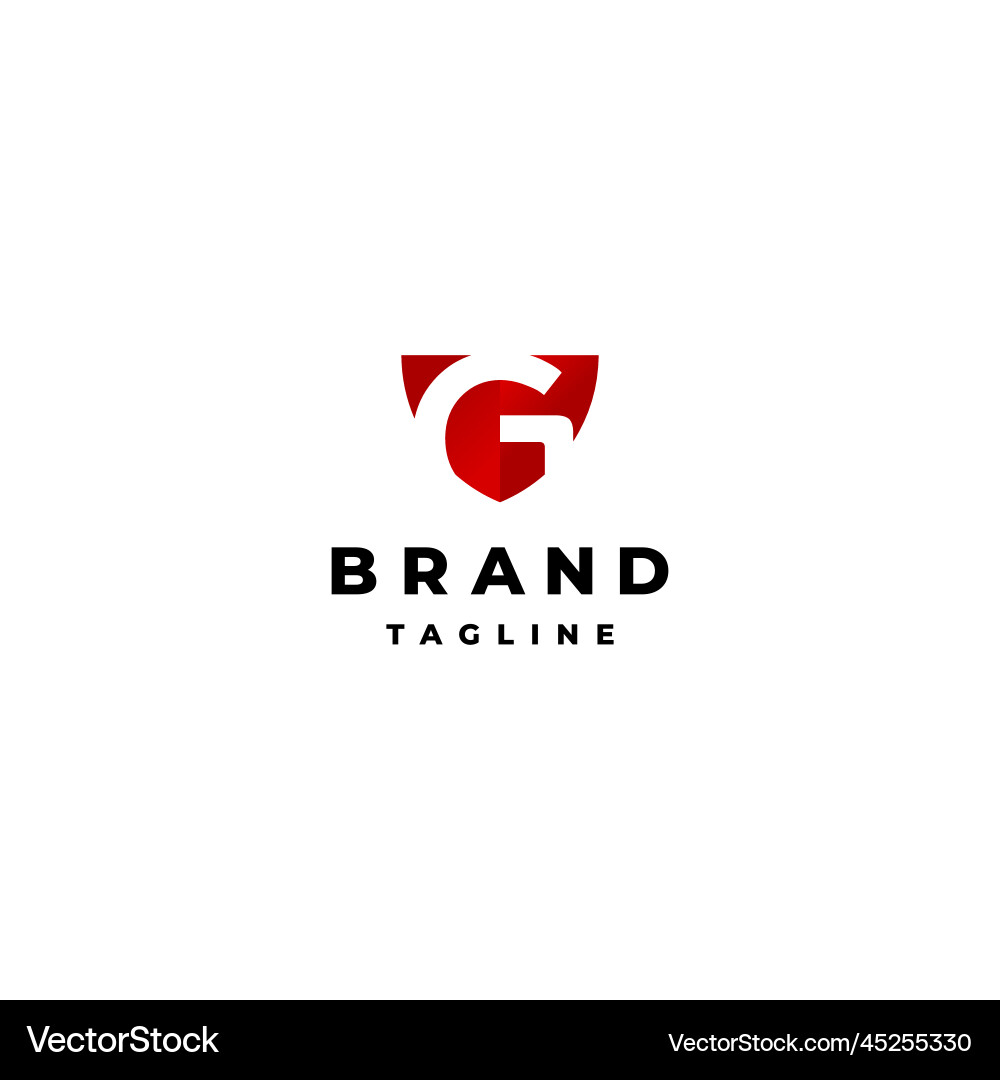 Letter g shield logo Royalty Free Vector Image