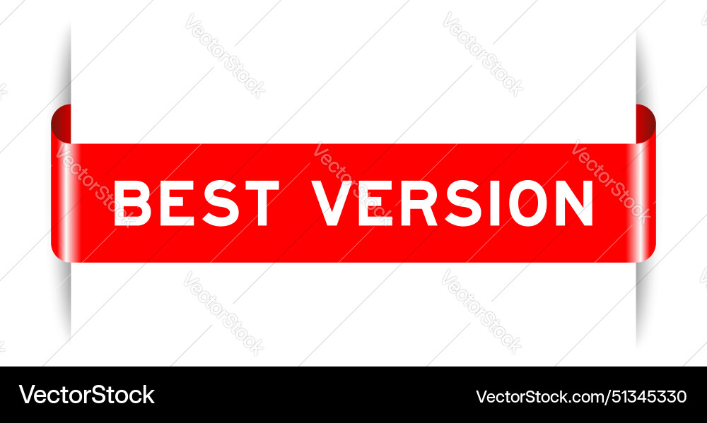 Red color inserted label banner with word best Vector Image