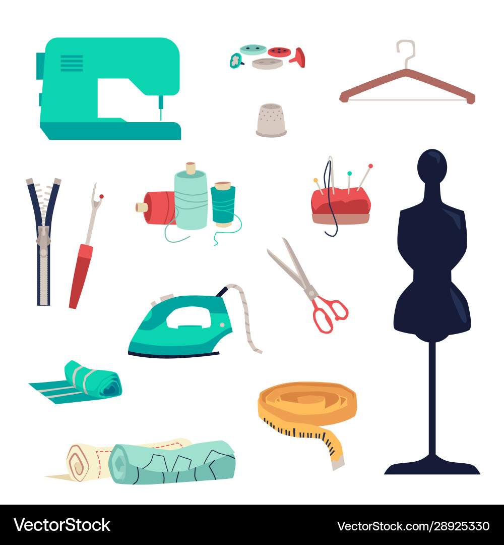 Sewing Supplies Collection Royalty Free Vector Image