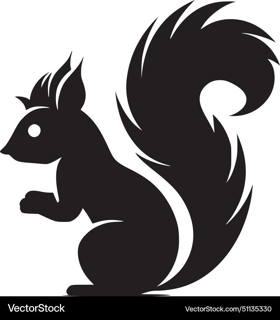 Squirrel - minimalist and simple silhouette Vector Image