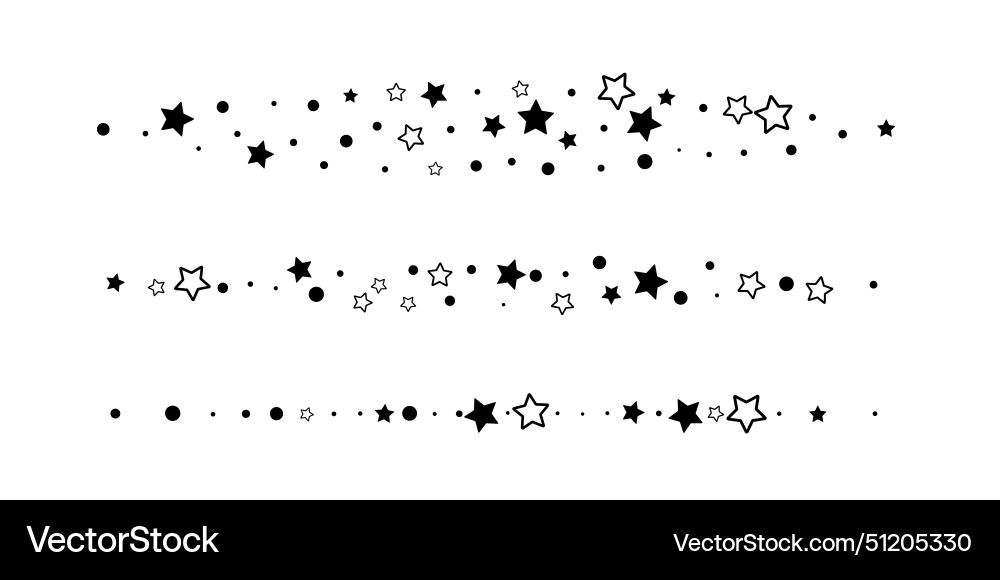 Stars shape dividers collection isolated Vector Image