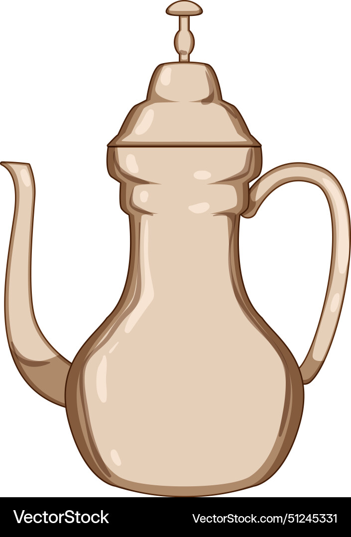 Arabian arabic tea pot cartoon Royalty Free Vector Image