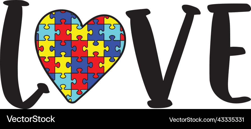 Autism love 1 Royalty Free Vector Image - VectorStock