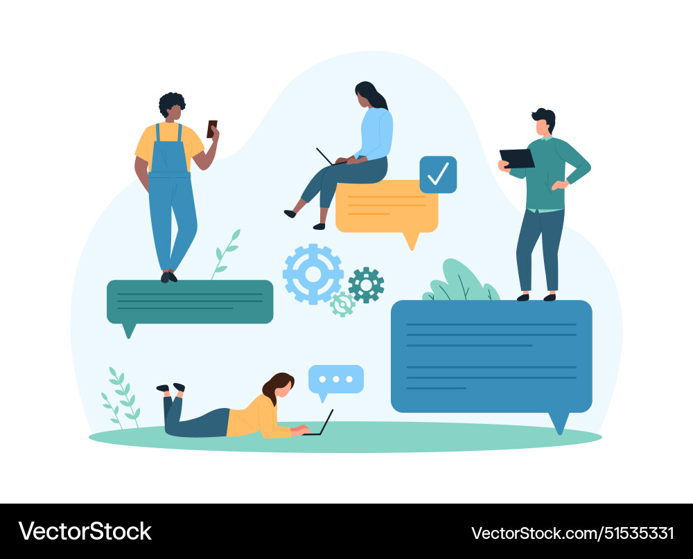 Chat messages of conversation in mobile app tiny Vector Image