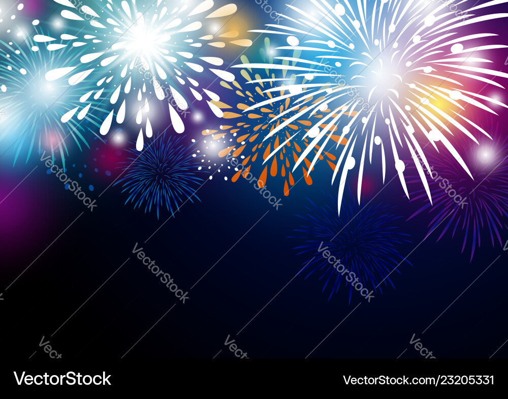 Colorful abstract fireworks background design Vector Image