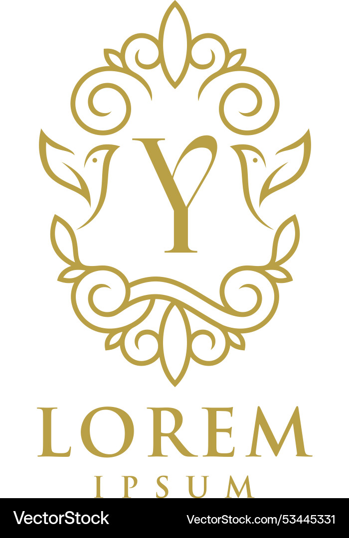 Decorative nature letter y logo template Vector Image