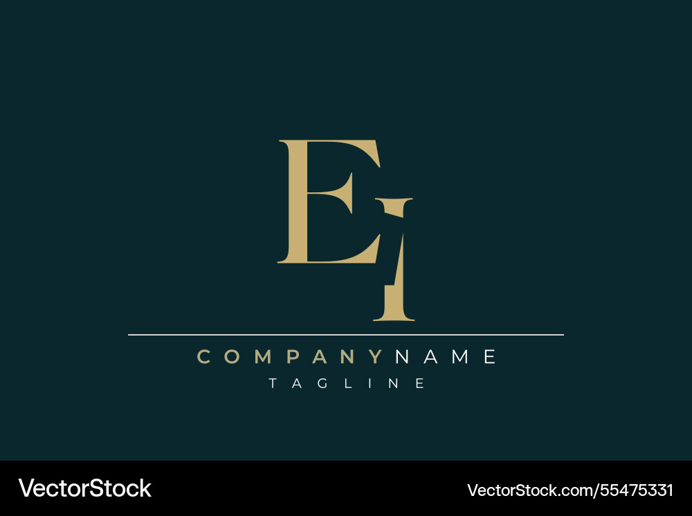 Ei abstract logo design Royalty Free Vector Image