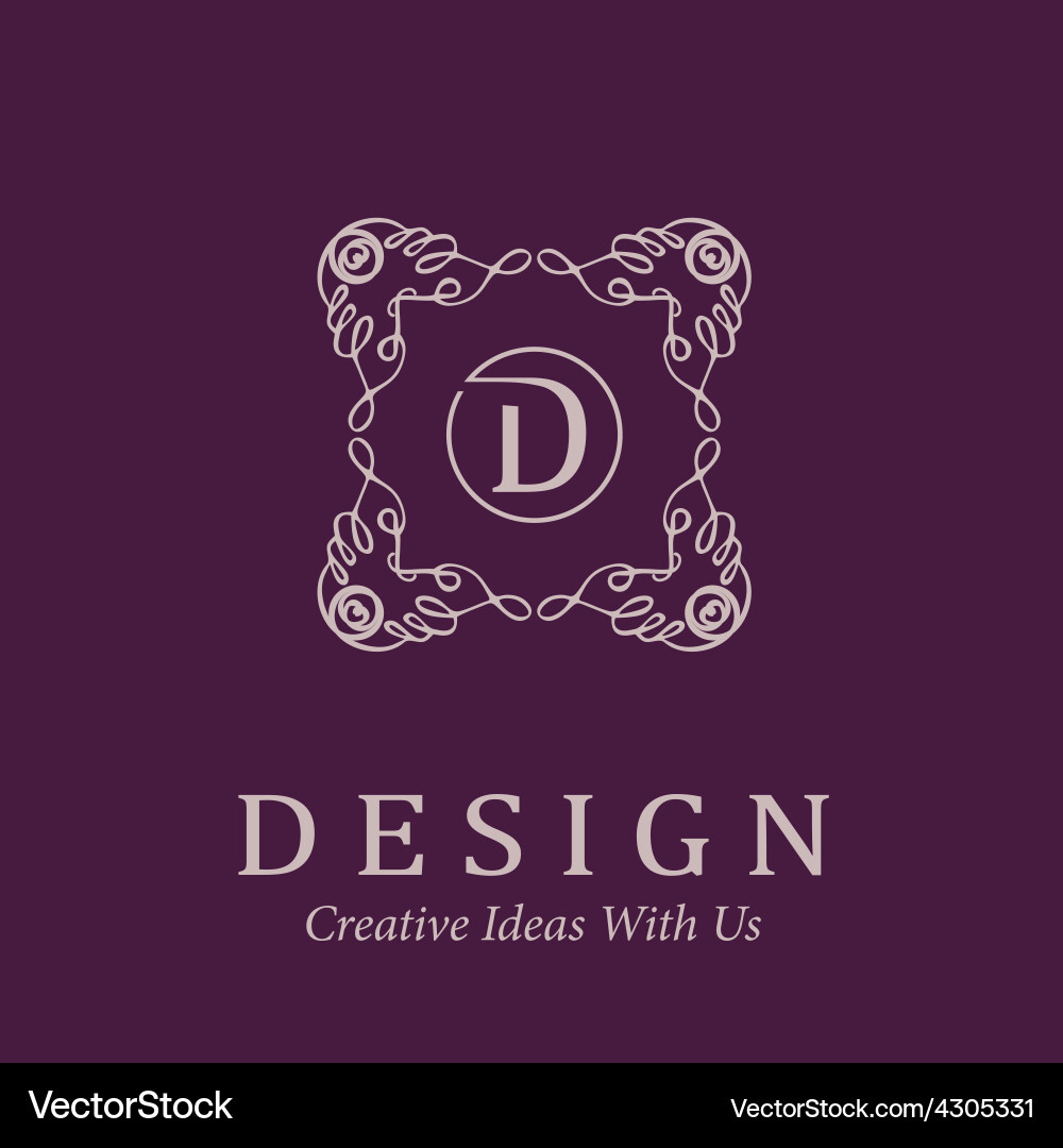 Elegant monochrome monogram design templates logo Vector Image