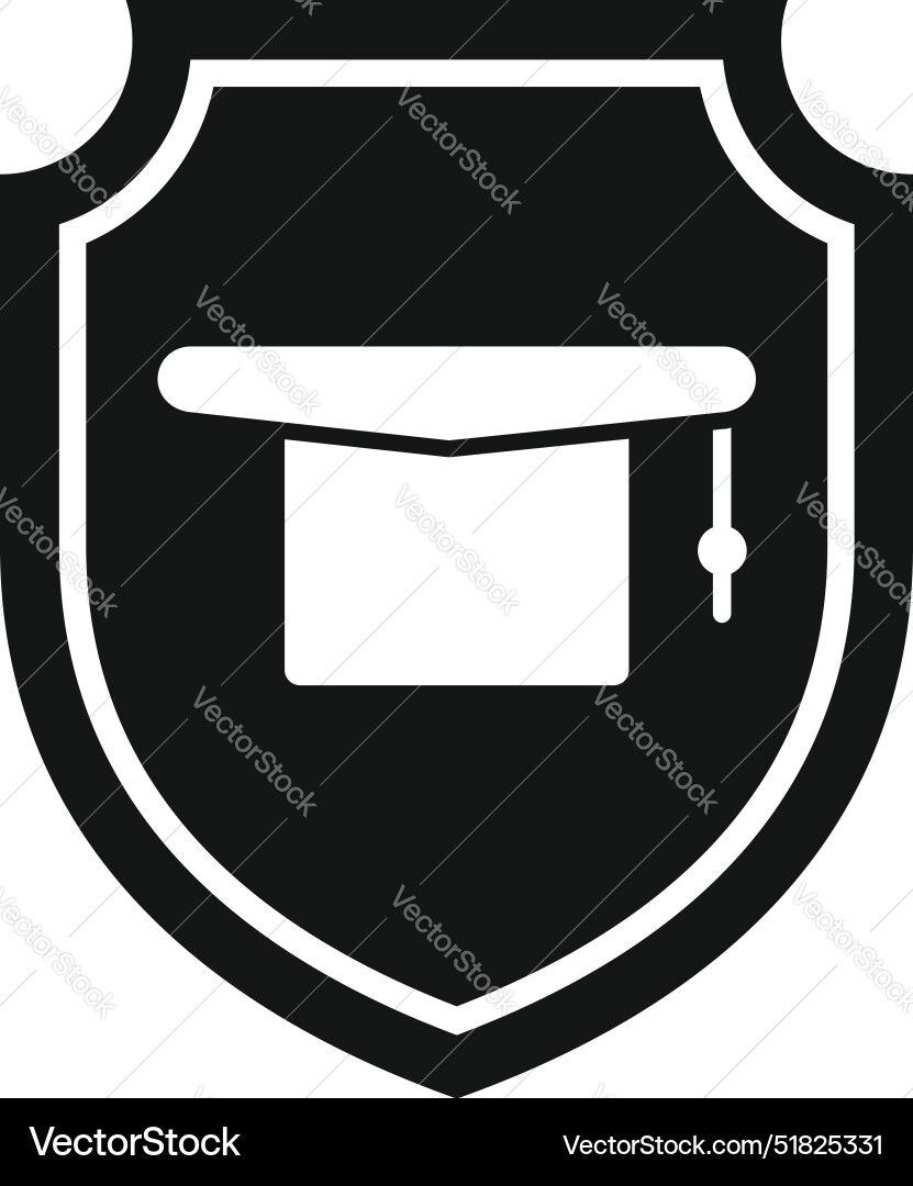 Graduation cap icon showing education security Vector Image