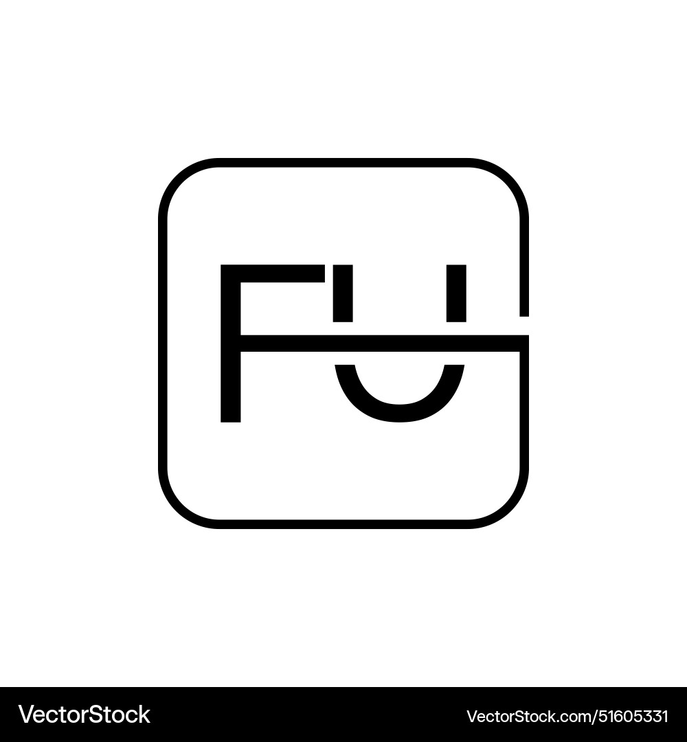 Initial fu letters square shape icon logo design Vector Image