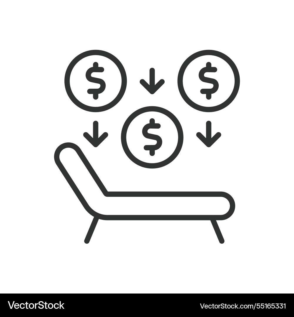 Passive income icon in line design Royalty Free Vector Image