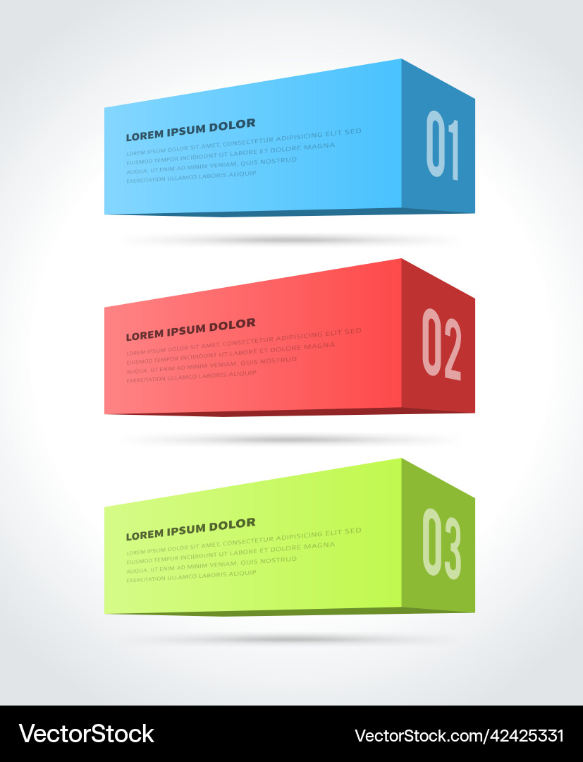 Rectangle isometric blocks infographics scheme Vector Image