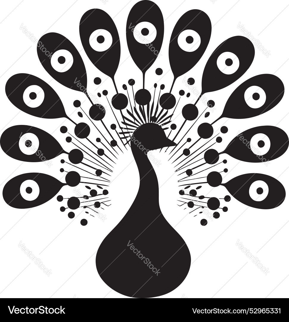 Regal Elegance Peacock Logo Design Opulent Vector Image