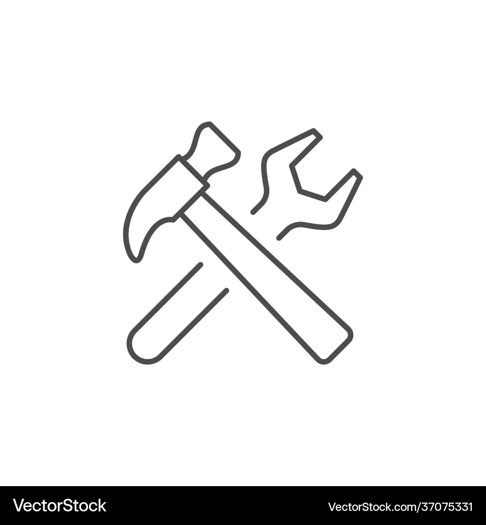 Repair tools line outline icon Royalty Free Vector Image