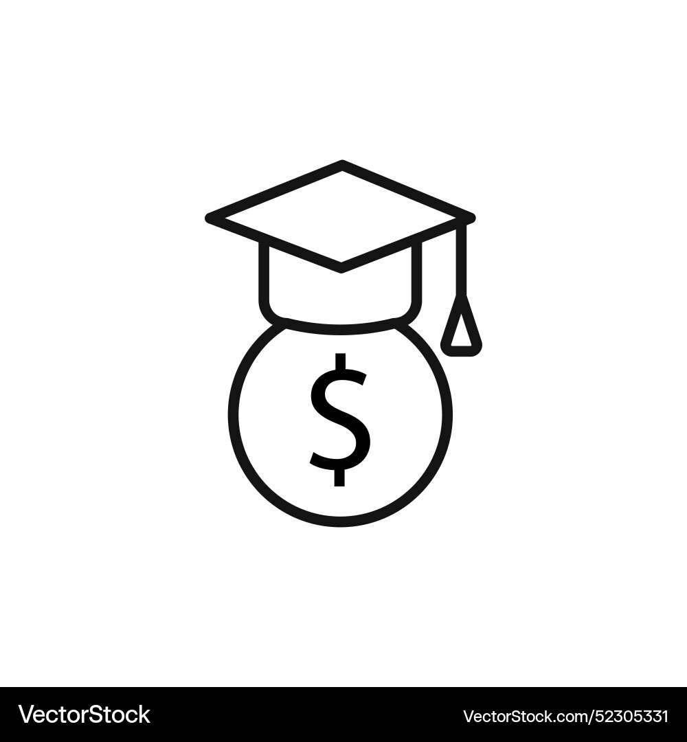 Scholarship icon outline collection in black Vector Image