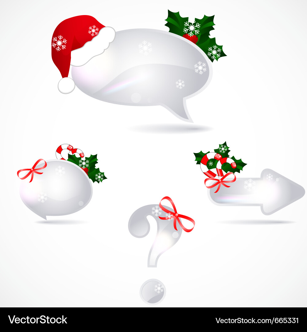 Speech bubbles with christmas decoration Vector Image