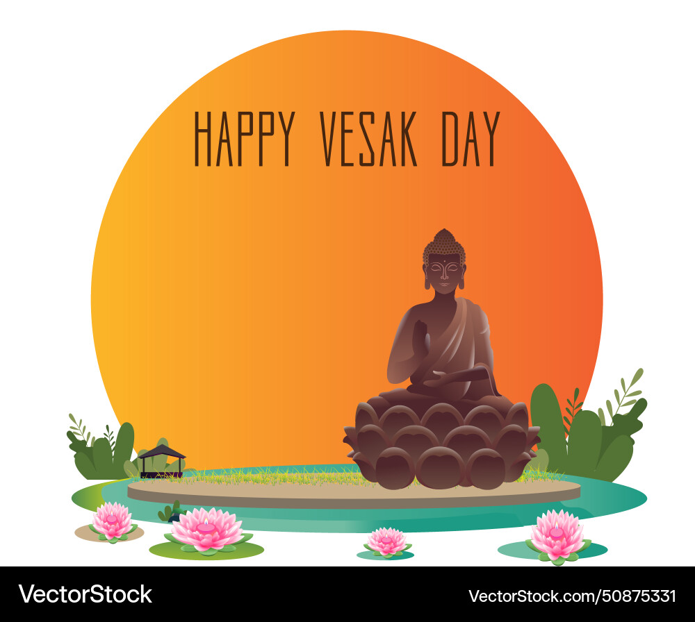 Vesak day Royalty Free Vector Image - VectorStock