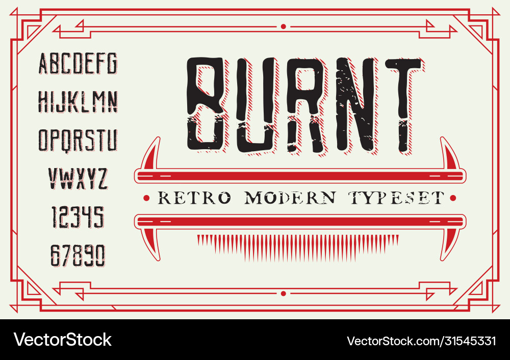 Vintage retro font with sample text handcrafted Vector Image