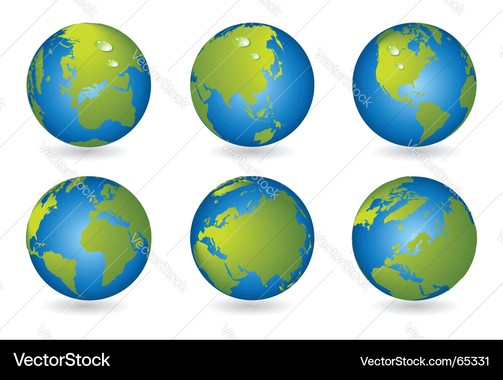 World map 3d globe series Royalty Free Vector Image