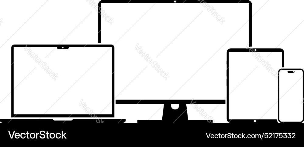 Device icons - desktop computer laptop smart Vector Image