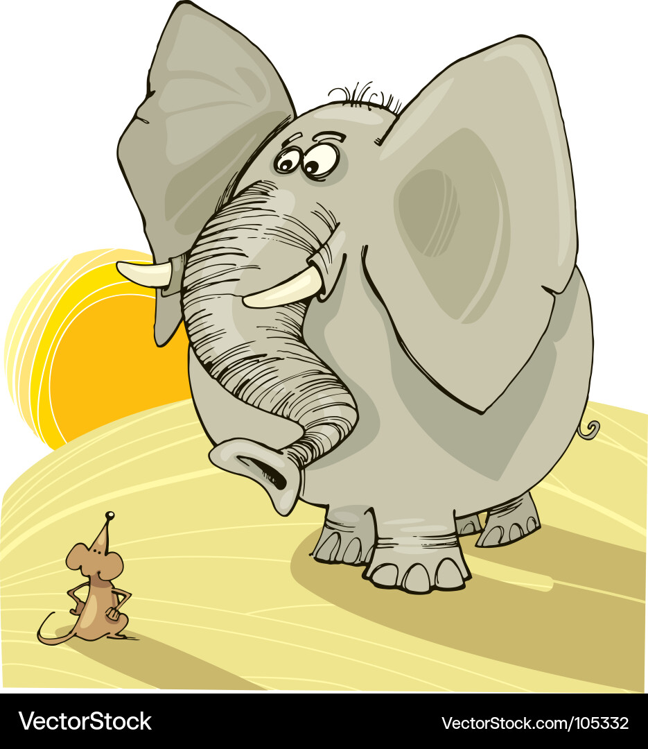 Elephant and mouse Royalty Free Vector Image - VectorStock