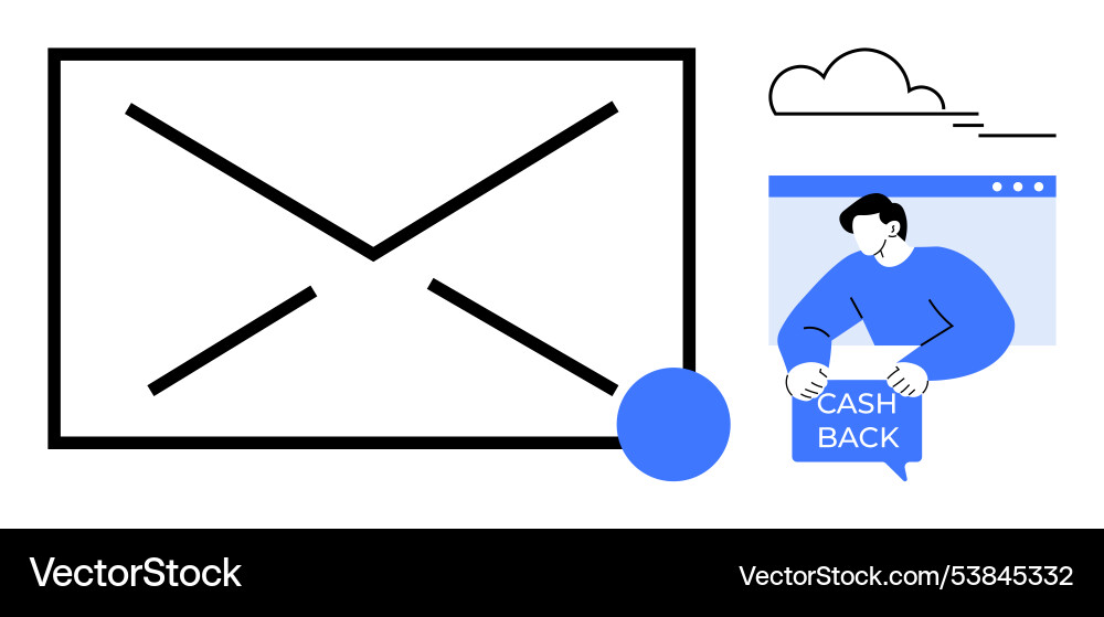 Email notification with cashback offer visual Vector Image