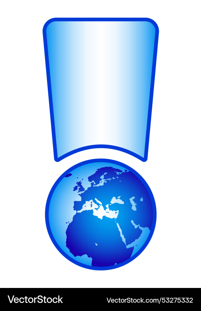 Exclamation globe mark Royalty Free Vector Image