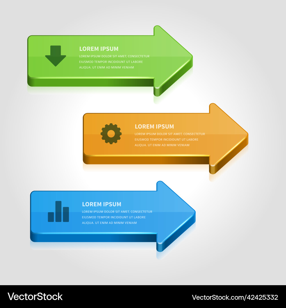 Glossy isometric arrows business strategy Vector Image