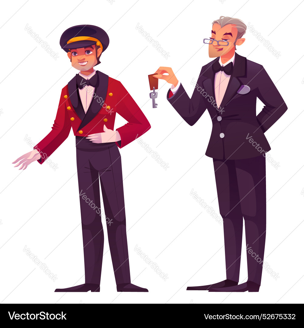 Hotel staff set isolated on white background Vector Image