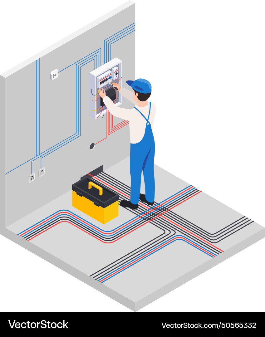 House electricity renovation composition Vector Image