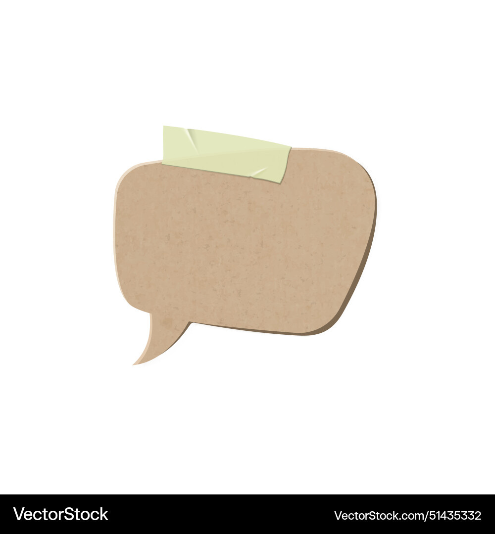 Kraft paper cardboard dialog box with Royalty Free Vector