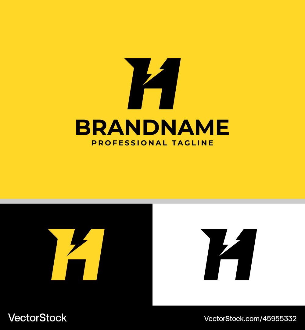 Letter h bolt logo suitable for any business Vector Image