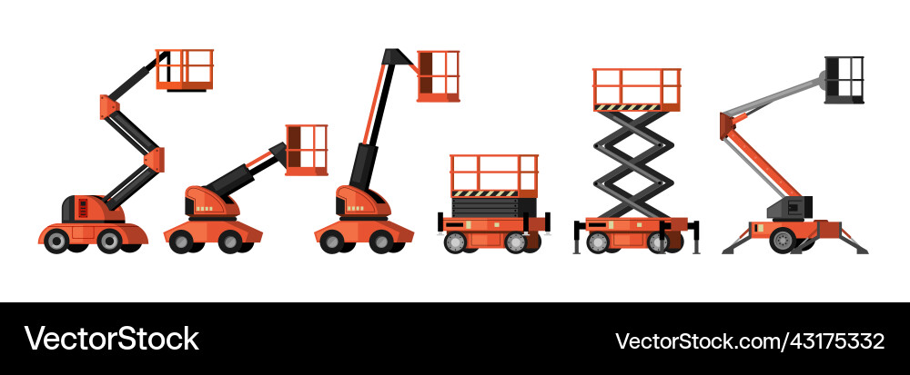 Lifting vehicles industrial mashine with Vector Image