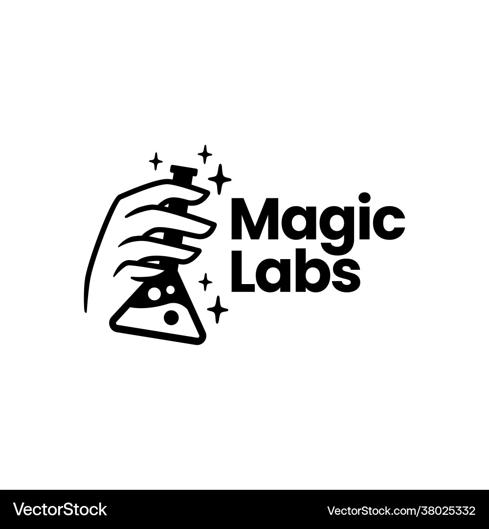 Magic lab laboratory hand logo icon Royalty Free Vector