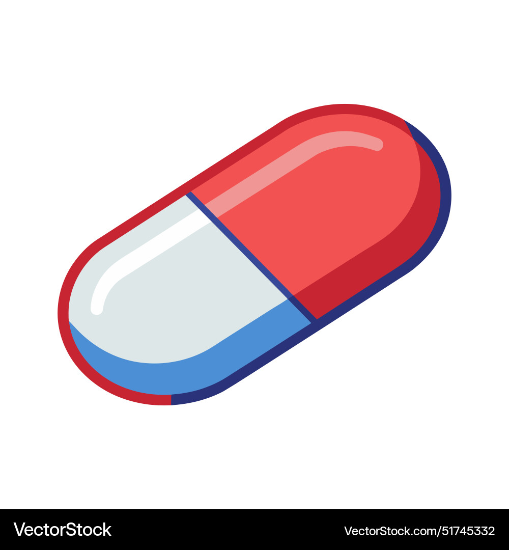 Pills flat on white background Royalty Free Vector Image