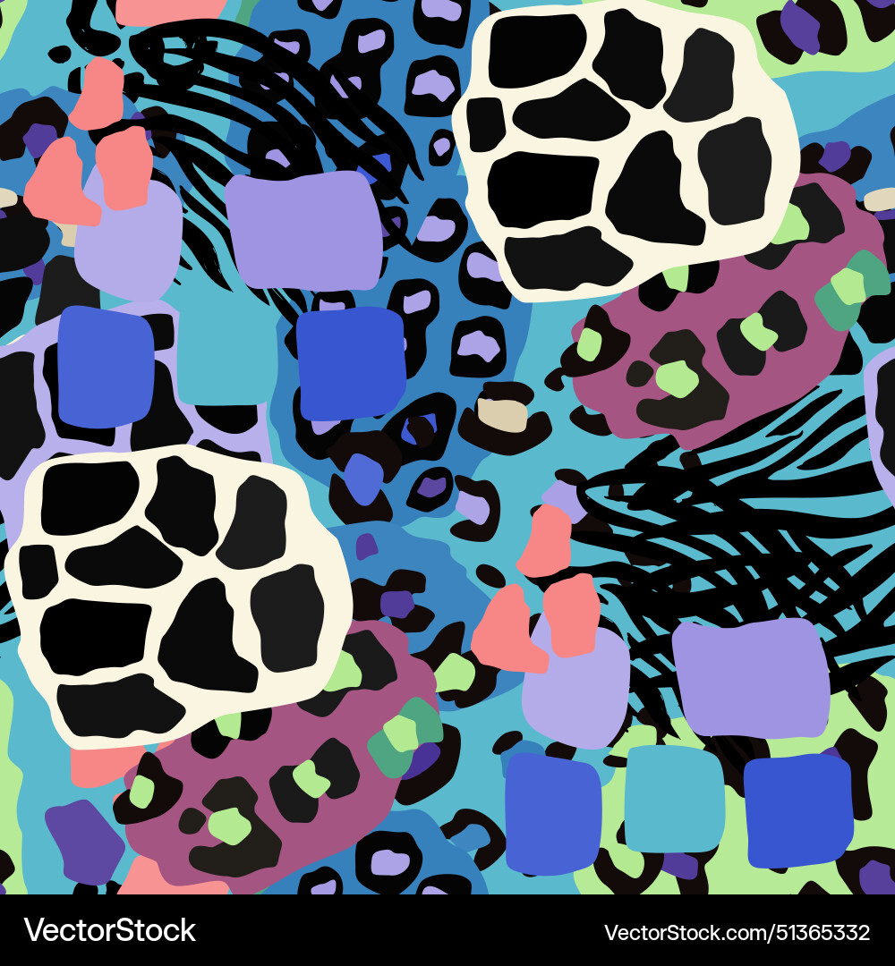 Textile art featuring colorful leopard print Vector Image