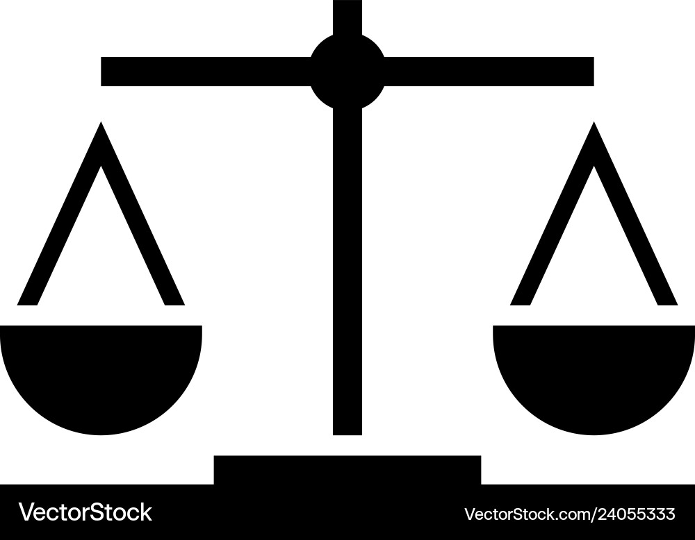 Attorney law scale icon design template Royalty Free Vector