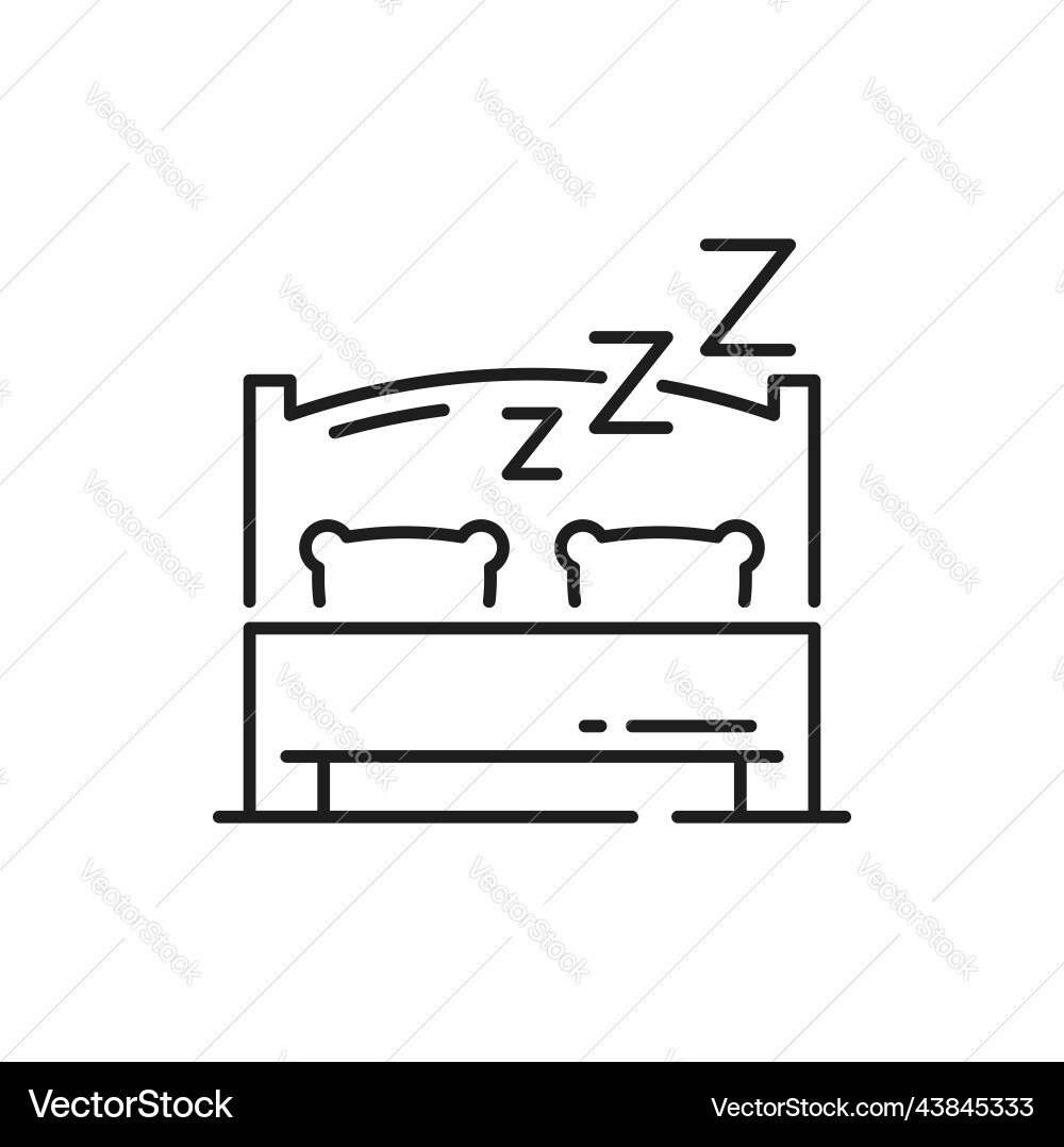 Bedding time to sleep double bed with zzz sign Vector Image