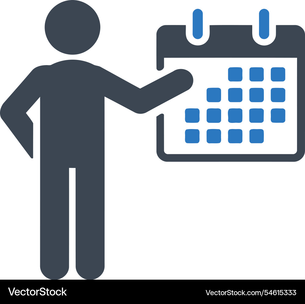 Calendar presentation icon Royalty Free Vector Image