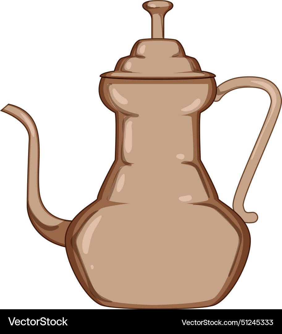 Dallah arabic tea pot cartoon Royalty Free Vector Image