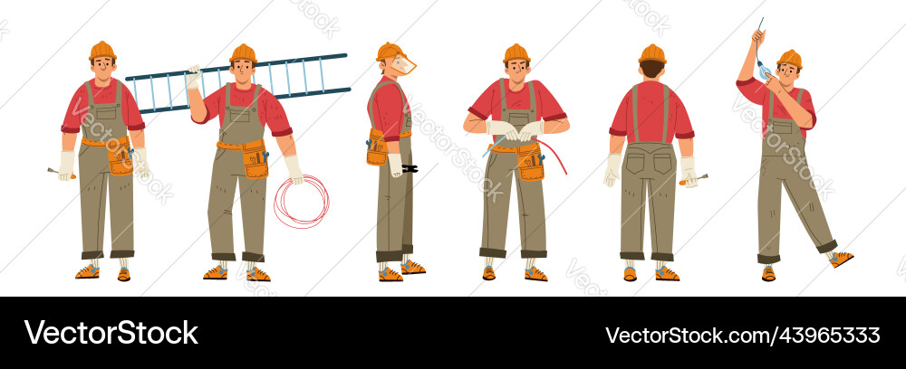 Electrician worker repair technician engineer Vector Image