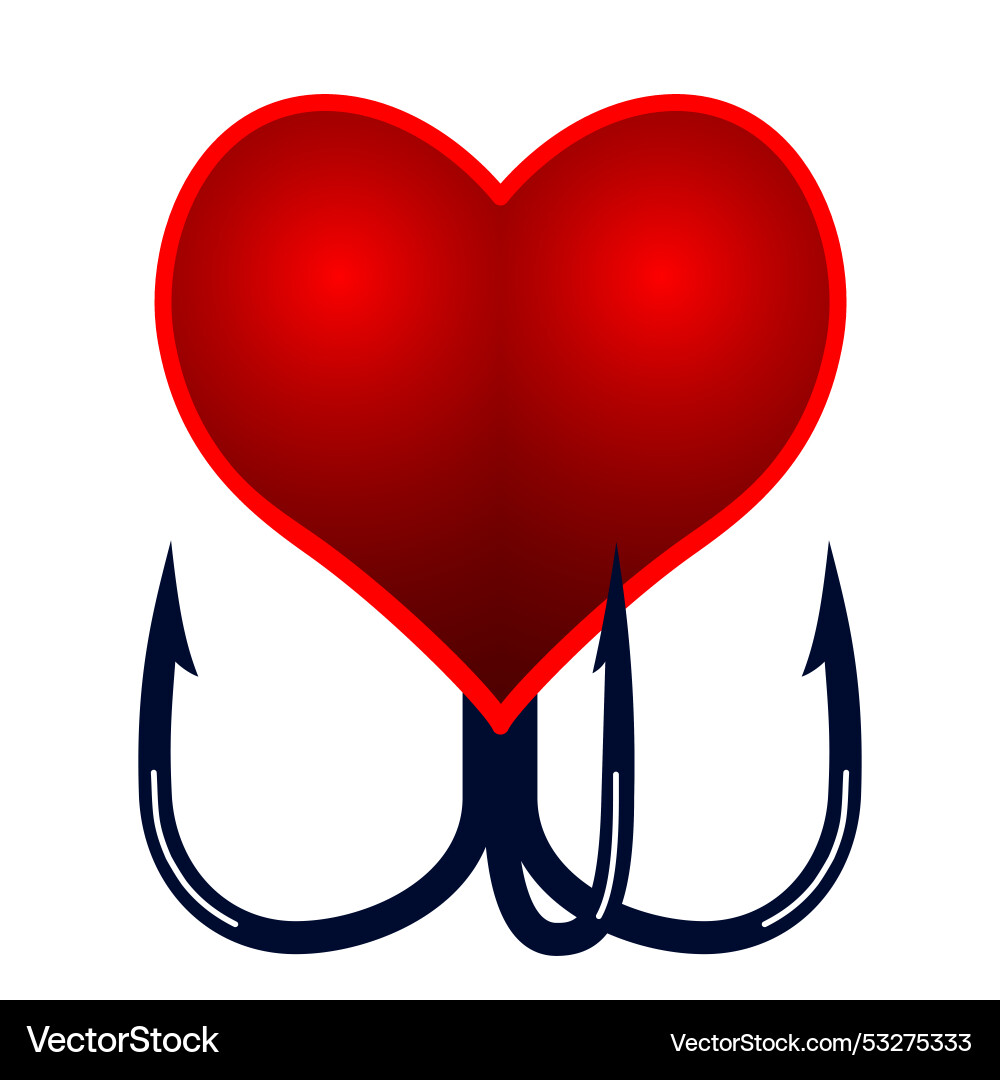 Fishing and heart Royalty Free Vector Image - VectorStock
