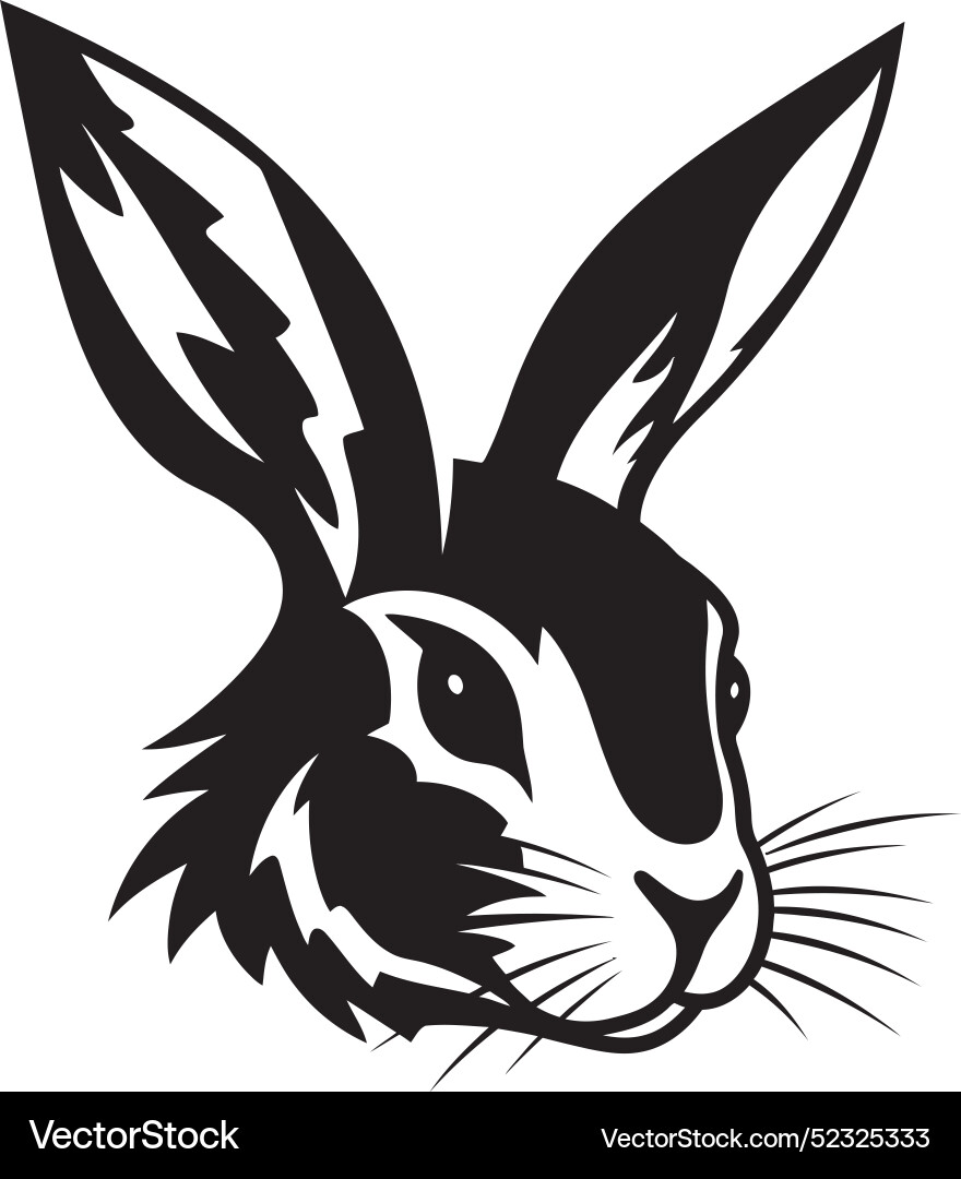 Graphite grace shadowed hare silhouetteelegant Vector Image