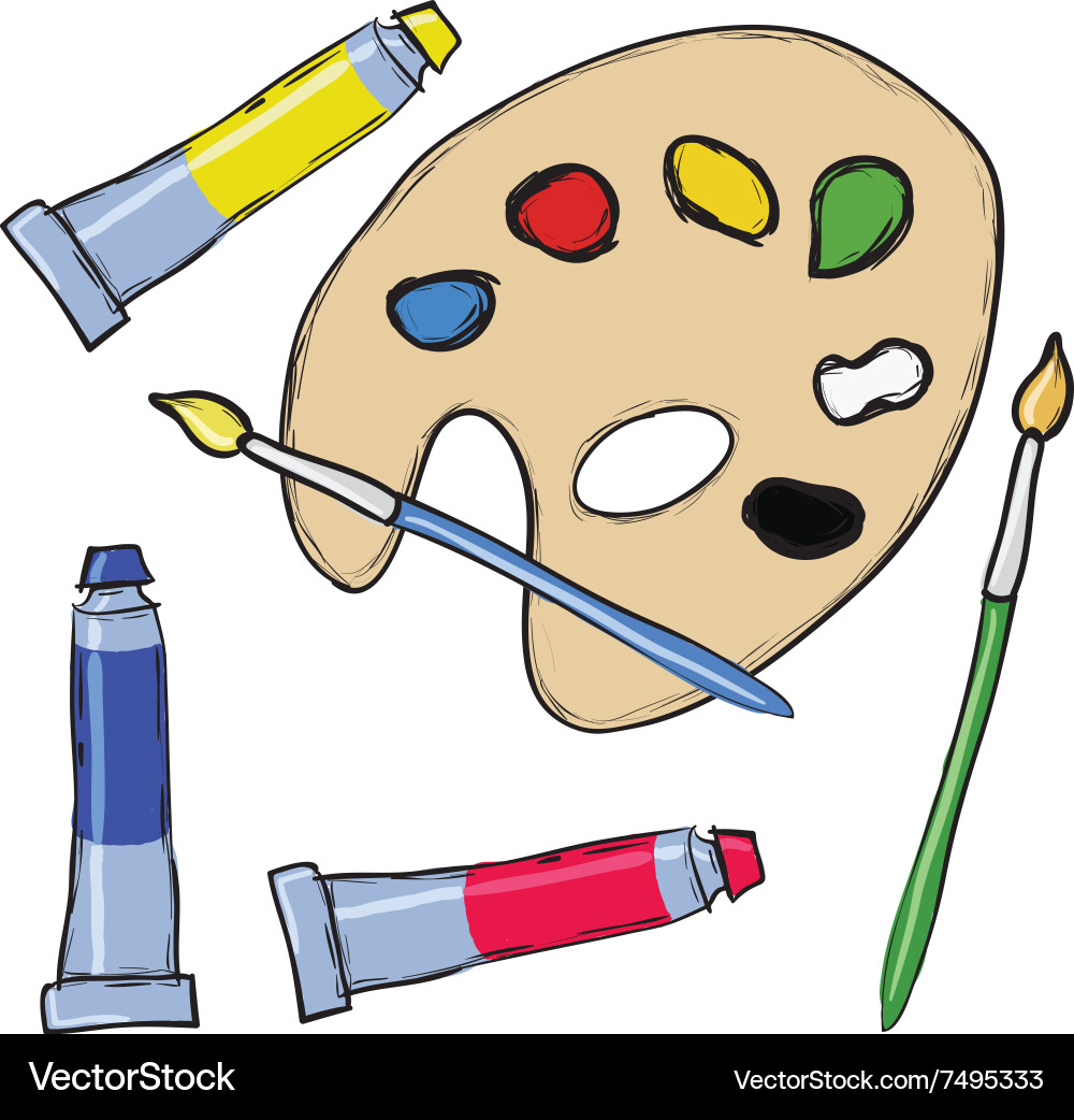Painting set Royalty Free Vector Image - VectorStock