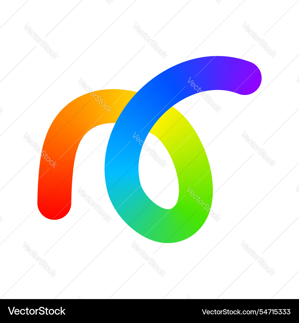 Rainbow colored curvy line isolated on white Vector Image